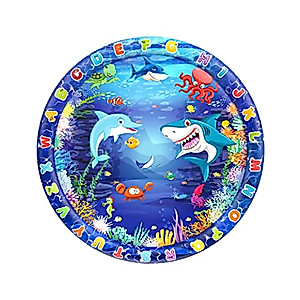 40" Tummy Time Water Mat, Inflatable Water Mat for Babies and Toddlers, Play Activity Center for Newborn Babies, Ideal Baby Toys Promoting Brain Development Sensory Stimulation