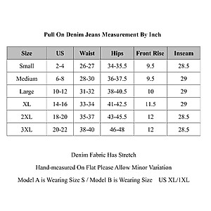 Women's Stretch Pull-On Skinny Ripped Distressed Denim Jeggings Blue-55 Large