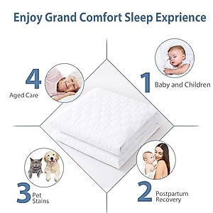 HYMOKEGE Quilted Waterproof Mattress Protector, Mattress Cover Twin Size Bed Breathable, Noiseless Bed Pad Cover with Deep Pocket, Fitted 5-21" Deep