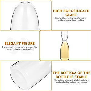 UPKOCH Water Carafe And Glass Set Clear Glass Pitcher Bottle Container Teapot Kettle With Glass Cup Lid Heat And Cold Resistant 501-600ml