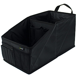 Sunferno Foldable Car Seat Organizer for Front, Back Seat & Trunk - Store Your Baby Supplies, Kids Toys, Car Cleaning Supplies, Work Tools in the 12 Storage Compartments - Passenger Seat Organizer