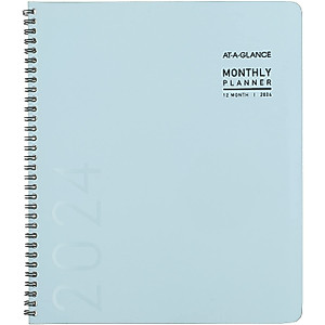 AT-A-GLANCE 2024 Monthly Planner, 9" x 11", Large, Contemporary Lite, Sky Blue (7026XL3824)