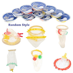 GALPADA Gifts 10pcs Colorful Flower Condoms Safe Sleeve Adult Sex Life Supplies Ultra- Thin Health Products (Small Flower)