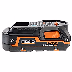 Ridgid Genuine OEM AC840085 1.5 Amp Hour 18V Compact Lithium Ion Power Tool Battery with Onboard Fuel Gauge and Flat Standing Base