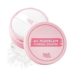 TOUCH IN SOL No Poreblem Mineral Powder - Translucent, Lightweight Loose Setting Powder for Flawless Matte Finish - Oil Control, Pore Primer, Blurs Imperfections & Fine Lines - Face & Greasy Hair Use