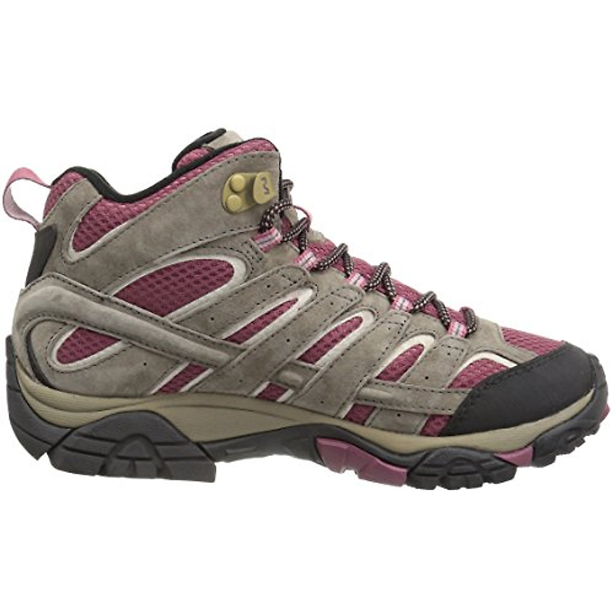 Merrell Women's Moab 2 Mid Waterproof Hiking Boot, Boulder/Blush, 10 M US