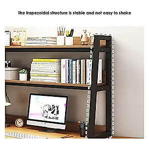 Computer Desktop Bookcase, 2-Tier Multipurpose Ladder Countertop Hutch Bookshelf, Adjustable Storage Display Shelf Organizer Rack for Home Dorm Office Supplies (Color : B, Size : 115CM)