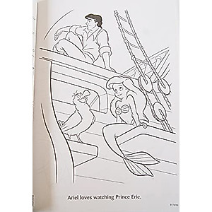 Colortivity The Little Mermaid Ariel Themed Coloring and Activity Book with Bonus Cutout Door Hanger on Back - 80 Pages