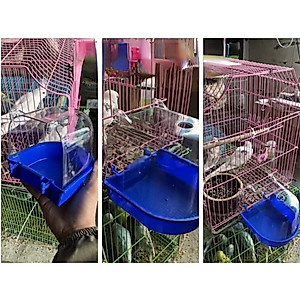 Bird Bath Cage, Cleaning Pet Supplies Bird Bathtub with Hanging Hooks Come with Free Water Injector for Parrots Spacious Parakeets Portable Shower for Most Birdcage Random Color (S for Square cage)