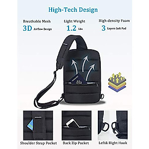 Schkleier Sling Bag USB Anti-theft Laptop Backpack, 13.3 Inch Casual Chest Shoulder Daypack for Men and Women