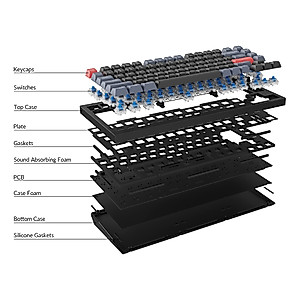 Keychron Q1 RGB Wired Custom Mechanical Keyboard, QMK/VIA Programmable Macro with 75% Layout Hot-swappable Gateron G Pro Brown Switch Double Gasket Compatible with Mac Windows Linux (Black) -Version 2