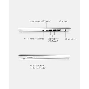 HP 14 Laptop, Intel Celeron N4020, 4 GB RAM, 64 GB Storage, 14-inch Micro-edge HD Display, Windows 10 Home, Thin & Portable, 4K Graphics, One Year of Microsoft 365 (14-dq0040nr, 2021, Snowflake White)