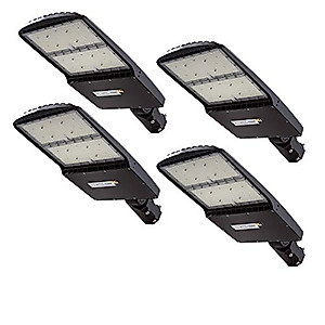 WAHADI 4 Pack 300W LED Parking Lot Lights,5700K Daylight White Shoebox Pole Light, 750W MH/HPS Replacement, Waterproof Outdoor Area Street Court Security Lighting Fixture,UL DLC Listed