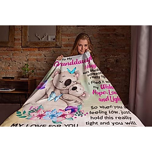 Personalized To My Daughter Blanket From Dad Mom Gifts For Daughter Blanket From Father Mother, To My Daughter Blanket From Mom Birthday Gift Throw Blanket, Christmas Daughter Gifts Blanket Koala