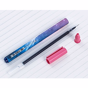 Jisomin 12 pcs Constellation Gel Ink Pens, Creative Galaxy Pens, 0.5mm Extra-Fine Ballpoint Pen, Promotional Gift Stationery School Office Supply (Black Ink)