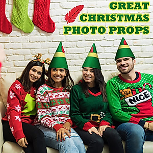 2 Pcs Christmas Elf Hat the Elf Costume Accessories Christmas Elf Buddy Hat Holiday Santa Hats Elves Hats for Men Women Costume Supplies()