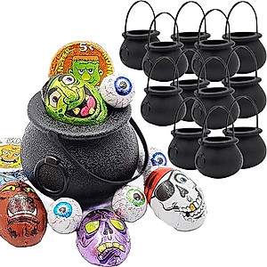 Chochkees Black Candy Cauldron Kettles, Party Decoration Supplies, St. Patrick's 3" Inches (12-Pack)