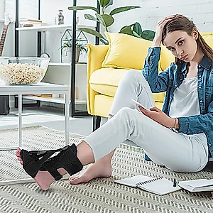 MEYUEWAL Plantar Fasciitis Relief Night Splint, Upgrade 3 Adjustable Straps Elastic Dorsal Night Splint, for Women & Men Plantar Fasciitis Relief Achilles Tendonitis Relief Foot Drop Heel Arch Pain.