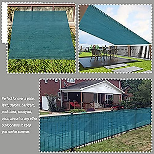 Alion Home 65% DIY Privacy Screen Sun Shade Mesh Windscreen Cloth for Backyard, Patio, Balcony, Garden, Railing, Fence - Green (10' x 12')