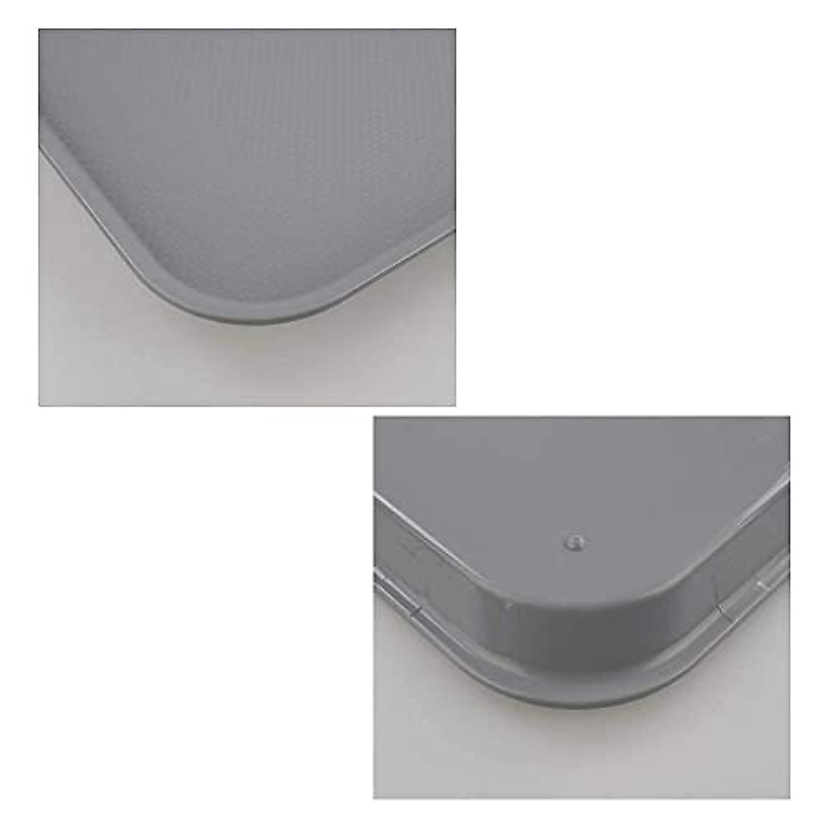 Minekkyes 6-Pack Plastic Fast Food Serving Platters Trays, Rectangular Non-Slip Serving Tray, Grey, f