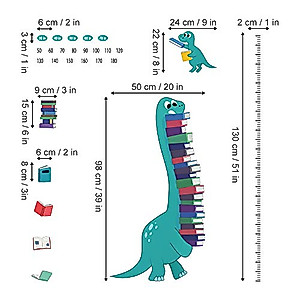 ufengke Dinosaurs Height Charts Wall Stickers Books Growth Wall Decals Art Decor for Kids Bedroom Baby Nursery