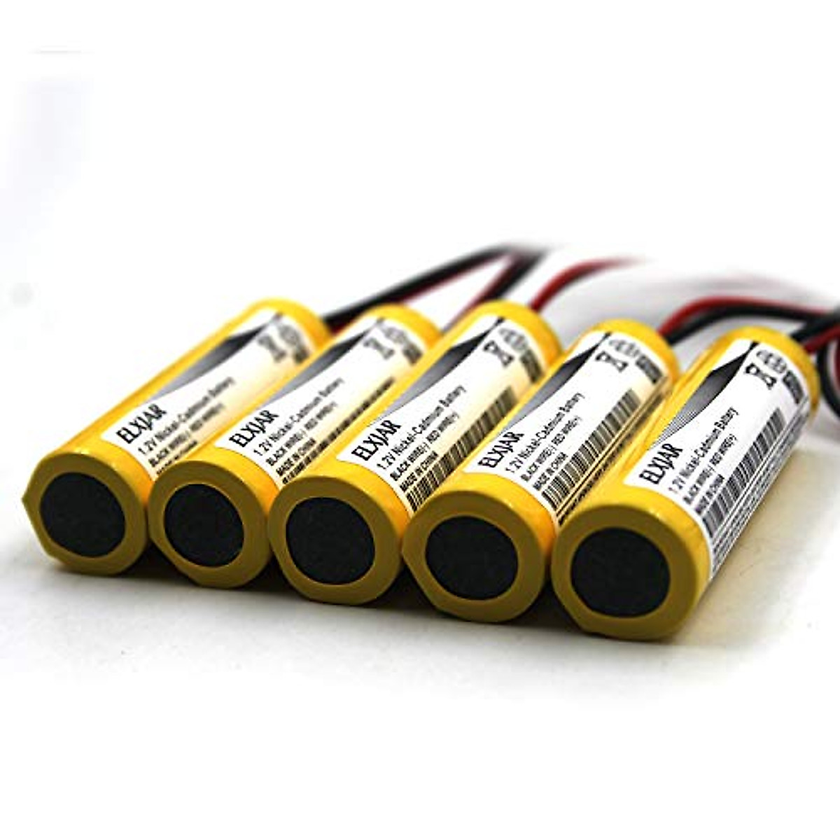 elxjar (5-Pack) 1.2V 900mAh Exit Sign Emergency Light NiCad Battery, Replacement Battery for Unitech AA900mAh OSA268 ELB CS01 DAA900BT, Lithonia EXR LED EL M6 White Connector