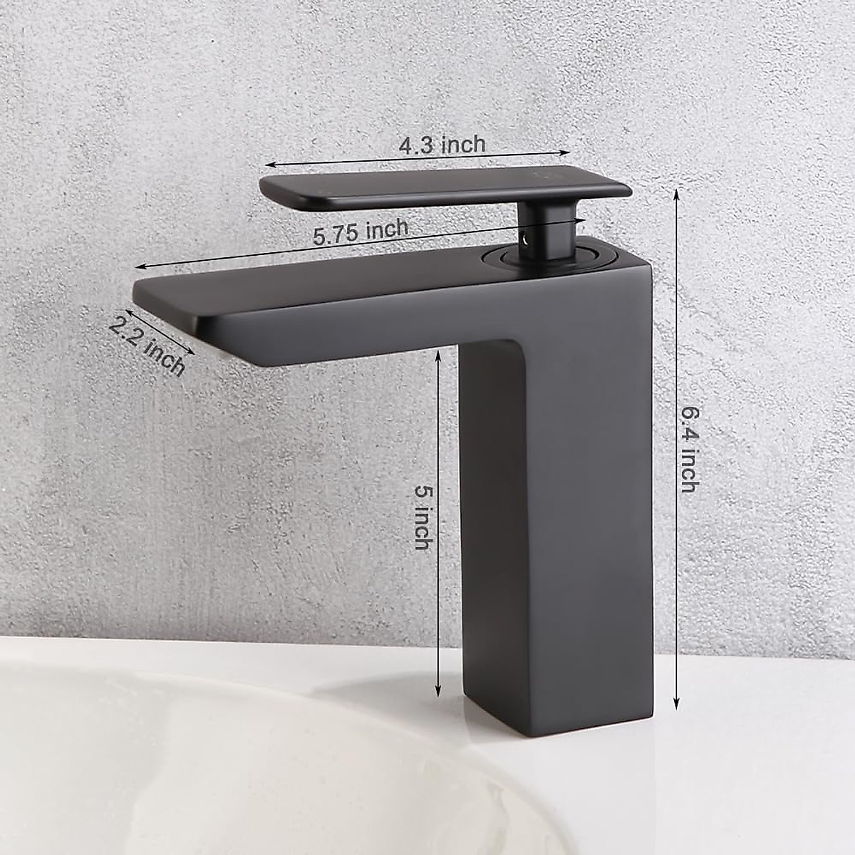 POP SANITARYWARE Matte Black Waterfall Bathroom Sink Faucet for 1 Hole, Single Handle Solid Brass Bathroom Vanity Faucets Deck Mount Modern RV Faucet