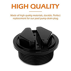 POOLOOP 86202000 1-1/2'' Pool Filter Drain Plug with O-Ring Replacement for Pentair EasyClean, FNS Plus, Warrior Pool & Spa D.E. Filters (1 Pack), Black