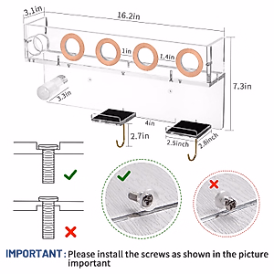 Floatant Wall Mount Holder Compatible with Dyson Airwrap Styler Supersonic Hair Dryer, Organizer for Storage Attachments, Rack with Hooks for Accessories Nozzles Barrels Brushes