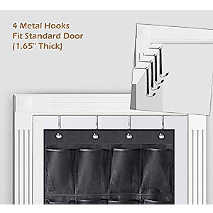 SLEEPING LAMB 24 Large Mesh Pockets Over The Door Shoe Rack Breathable Hanging Shoe Organizer for Closet, Door Shoe Holder for Men Sneaker, Black