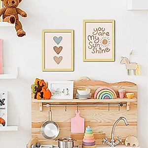 You Are My Sunshine Framed Wall Art Decor 3 Panel 12x16 Inch Heart Rainbow Nursery Boho Kids room Baby Girl Bedroom Decor for Nursery