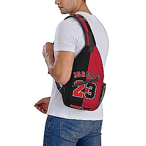 POYOMUK Number 23 Jordan Sling Bag Women Men Backpack Crossbody Bag Adjustable Daypack