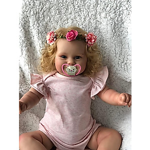 Wamdoll 50CM/60CM Realistic Sweet Face Detailed Painting Blonde Hair Smiling Reborn Toddler Newborn Baby Girl Doll Handcrafted in Silicone Vinyl That Look Real and Feel Real