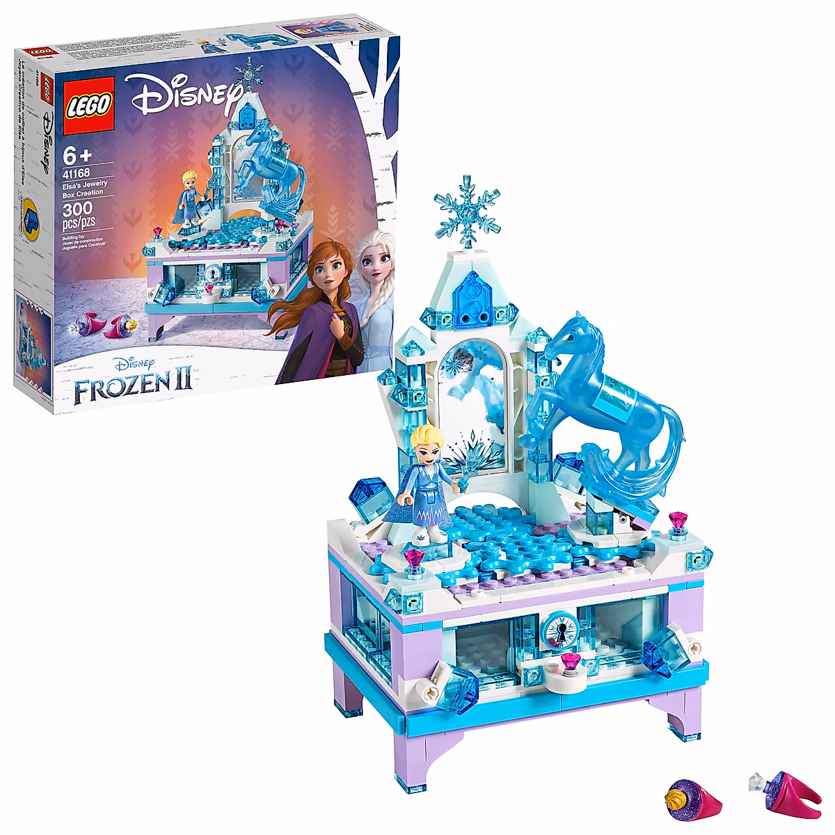 LEGO Disney Frozen 2 Elsa's Jewelry Box Creation Building Toy 41168 Make a Jewelry Storage Box with Lockable Drawer & Mirror, Collectible Disney Gift Idea with Princess Elsa Mini-Doll and Nokk Figure