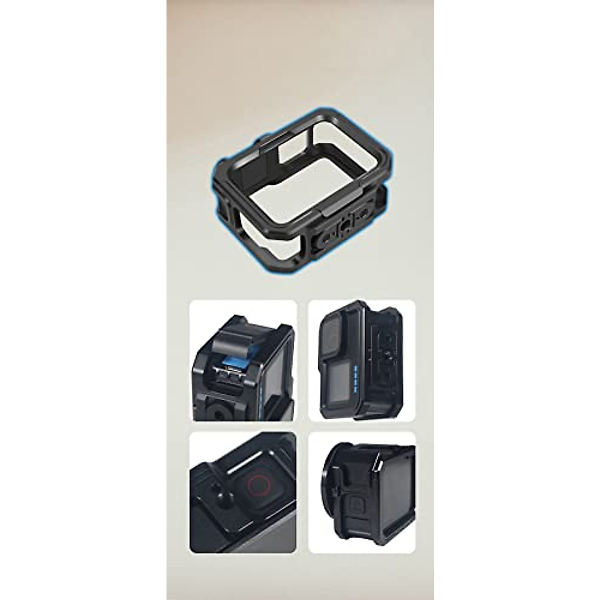 Durable Aluminum Camera Cage for GoPro Hero 11 - Protective Housing with Cold Shoe Mounts, Precision Cut Ports, Anti-Vibration, and Heat Dissipation for Smoother Filmmaking