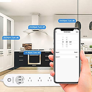 XODO WP4 Smart Power Strip - WiFi Surge Protector with 3 USB Ports and 4 Outlets - App Controlled Appliance - Time Schedule - No Hub Required - Compatible with Alexa and Google Home Assistant