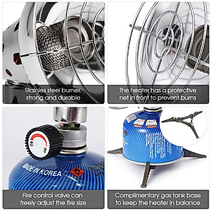 Lixada Portable Gas Heater Camping Heater Lightweight Camp Gas Heater with Blanket and 4 Clips Camping Warmer Heating Stove Outdoor