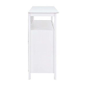 Convenience Concepts Big Sur Deluxe TV Stand with Storage Cabinets and Shelf for TVs up to 55 Inches, White