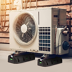 WeCooper Floor Mounting Base Pad for 9000-36000BTU,Heavy-Duty Condenser Rubber Floor Mount Base Kit,Anti-Vibration Isolator Mounting Bracket for Ductless Mini Split Air Conditioner Heat Pump