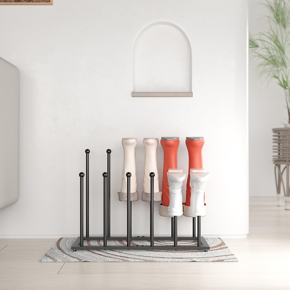 SINKHANUN Boot Rack Shoe Organizer - Stainless Steel Boot Organizer for Tall Boots, Rain Boot for Entryway, Closet Floor