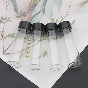 Kesell 15ml Transparent Glass Sample Bottle Small Glass Sample Bottle with Scew Cap and Liquid Bottle，Pack of 8