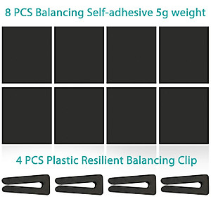 Ceiling Fan Balance Kit 12PCS Ceiling Fan Balancing Kit,8PCS Upgraded Thin 0.0394” Fan Balancing Weights, 4 PCS Elasticity Fan Balance Clip,Strong Self-adhesive Ceiling Fan Balancing Kit Universal