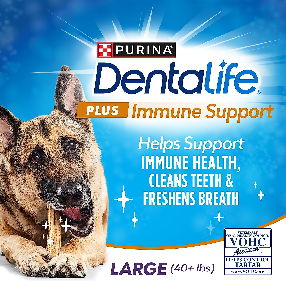 Dentalife Purina Plus Immune Support Chicken, Apple and Blueberry Flavor Large Dog Dental Chews
