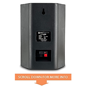 VOYZ 2-Way Wall Mounted Speakers for Indoor and Outdoor Fun - High Performance 100-Watt Loudspeakers with 4" Polypropylene Cone Woofer for Sleek Sound - Ideal Wired Speakers for Outdoor & Home Theater