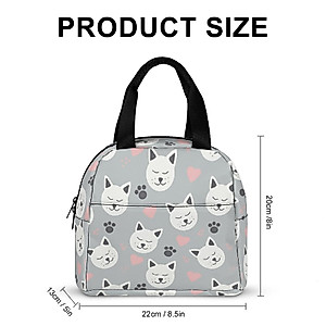 Cat Lunch Bag for Women Men, Insulated Meal Bag, Lunch Tote Bag for Work Outdoor