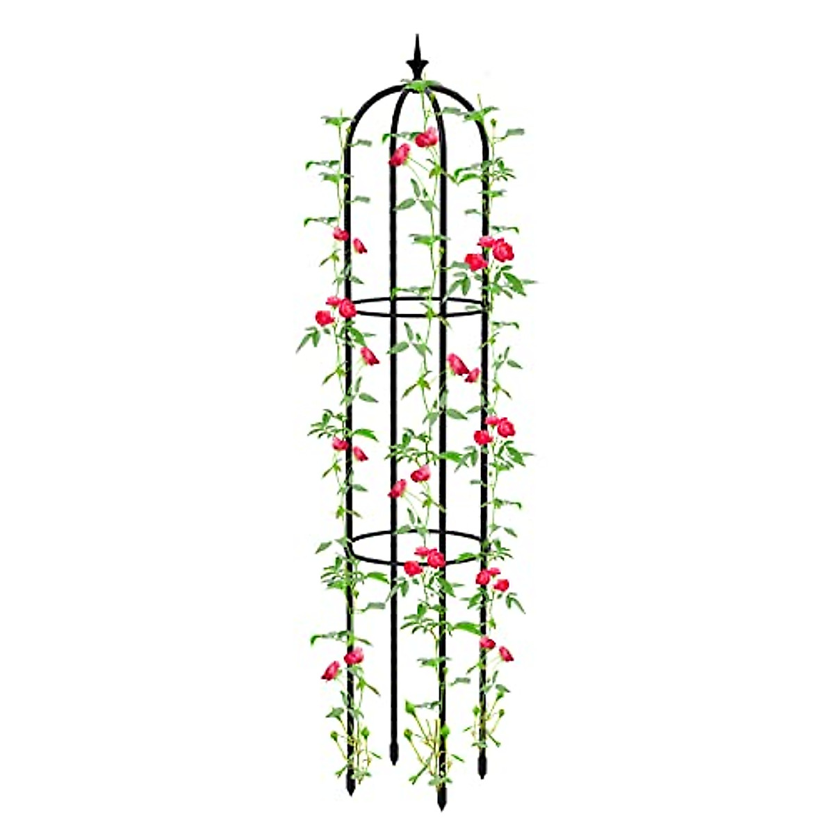 Garden Obelisk Trellis for Climbing Plants 4 Feet Tall Plant Support Cage, Tower Obelisk Plant Support Indoor Potted Plant, Plant Trellis for Climbing Vines, Tomato, Flower, Vegetable, Rose (1 Pack)