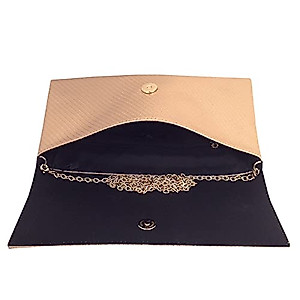 JNB Metallic Flat Clutch, Rosegold