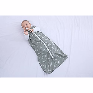 Owlivia Baby Sleep Sack Sleeping Bag with 2-Way Zipper,100% Organic Cotton Wearable Blanket,Unisex Sleep Sack(Feather Green, 18-24 Months)