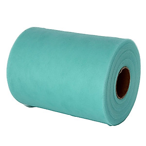 Aqua Tulle Roll Spool 6 Inch x 100 Yards for Tulle Decoration
