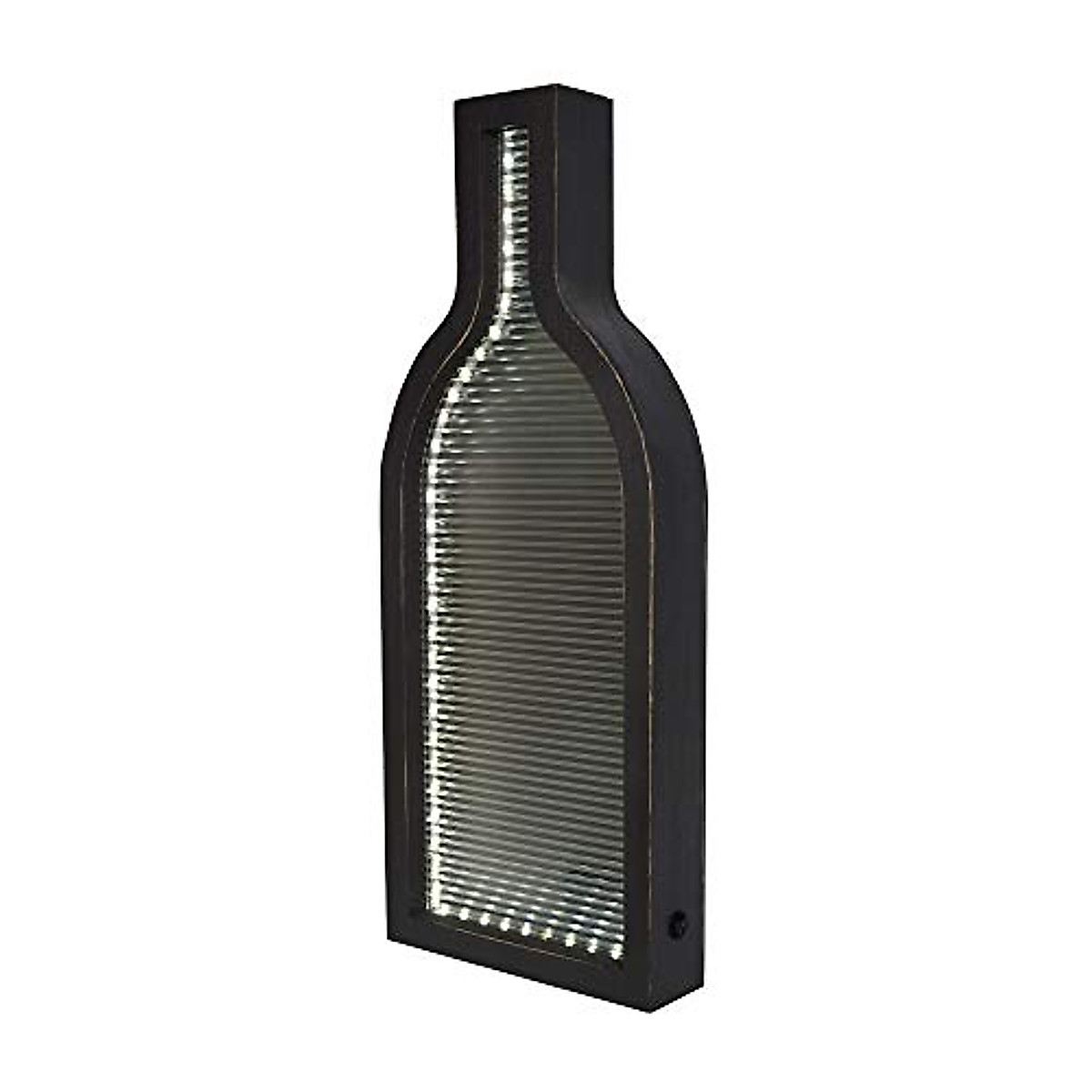 PRINZ Bar Decorative Light Up Wine Bottle Cork Holder Letter Box, Black/Brown